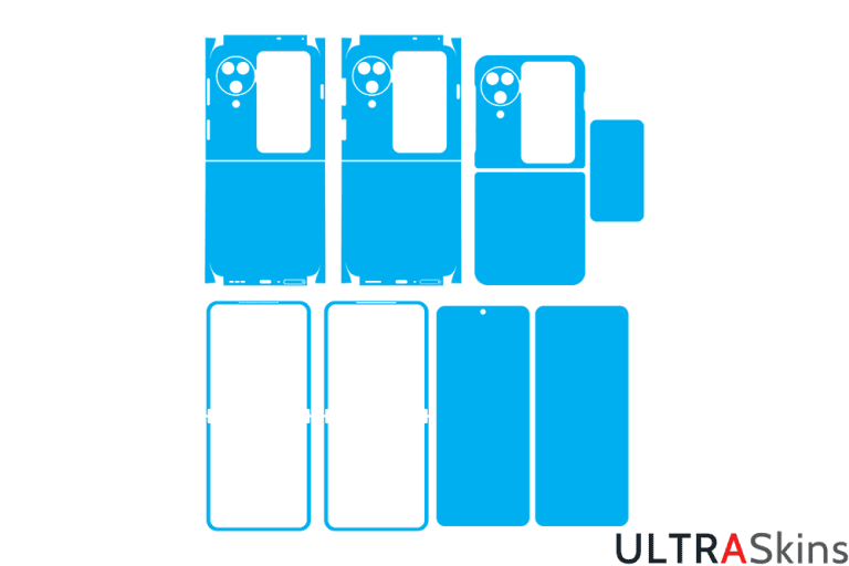 OPPO Find N3 Flip 5G Skin Template Vector Cut File - ULTRASkins.Net