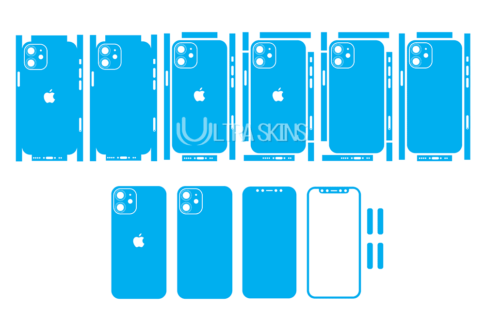 iPhone 12 Mini Skin Template Vector Cut File - ULTRASkins.Net